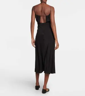 TOTEME Halterneck Silk Maxi Dress - Black