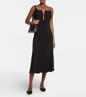 TOTEME Halterneck Silk Maxi Dress - Black