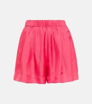 Asceno Zurich Silk Twill Shorts - Pink
