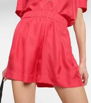 Asceno Zurich Silk Twill Shorts - Pink