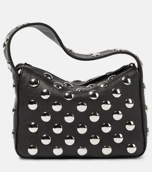 Khaite Medium Elena Studded Leather Shoulder Bag - Black
