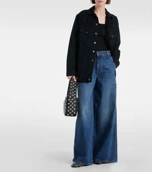Khaite Medium Elena Studded Leather Shoulder Bag - Black