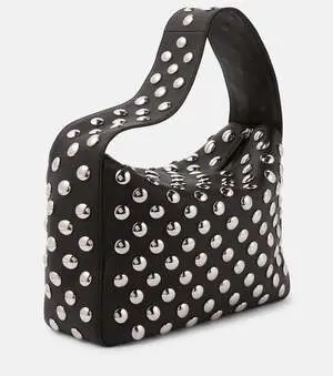 Khaite Medium Elena Studded Leather Shoulder Bag - Black