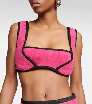 MARINE SERRE Jacquard Cotton Bra Top