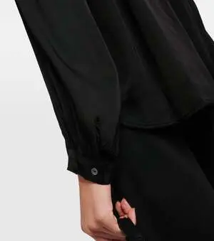 Velvet By Graham & Spencer Ruffled Satin Blouse