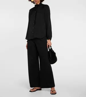 Velvet By Graham & Spencer Ruffled Satin Blouse