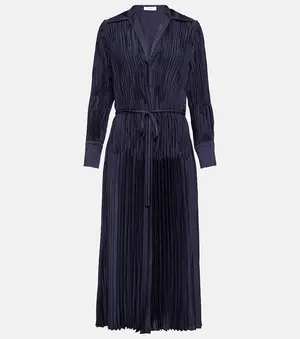 Vince Pleated Midi Shirtdress - Blue