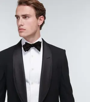 Giorgio Armani Silk Bow Tie - Black
