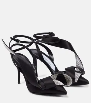 AREA X Sergio Rossi Embellished Slingback Pumps - Black