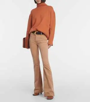 FRAME Le Bardot Corduroy Flared Pants - Beige