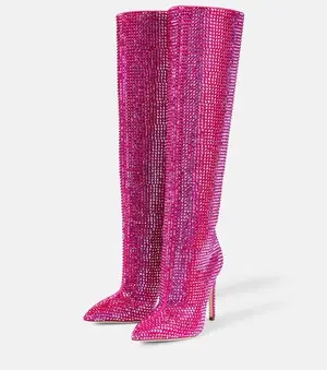 Paris Texas Holly Embellished Knee-high Boots - Pink