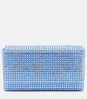 Amina Muaddi Superamini Embellished Clutch - Blue