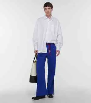 Marni Mid-rise Straight Cotton-blend Pants