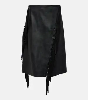 Stella McCartney Alter Mat Faux Leather Midi Skirt - Black