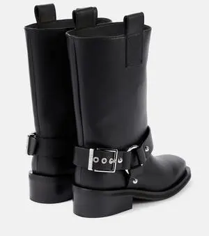 GANNI Faux Leather Biker Boots