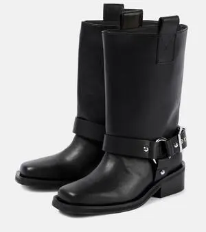 GANNI Faux Leather Biker Boots