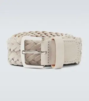 Loro Piana Woven Suede Belt - Beige