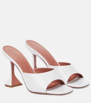 Amina Muaddi Lupita Leather Mules - White