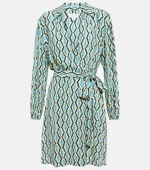 Velvet By Graham & Spencer Gabriella Printed Wrap Minidress - Blue