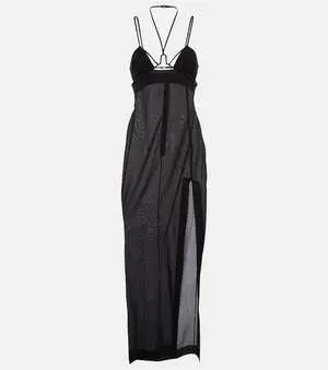 NENSI DOJAKA Cutout Halterneck Cotton Gown