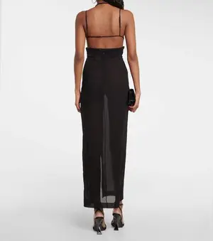 NENSI DOJAKA Cutout Halterneck Cotton Gown