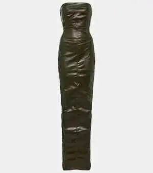 Rick Owens Strapless Maxi Gown - Green