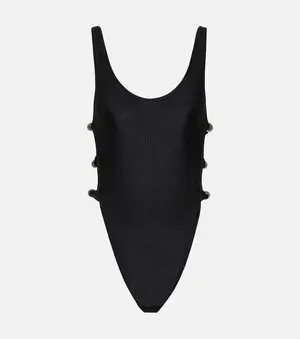 ADRIANA DEGREAS Deco Cutout Swimsuit - Black