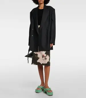 Dries Van Noten Suede Platform Thong Sandals