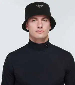 Prada Logo Corduroy Bucket Hat