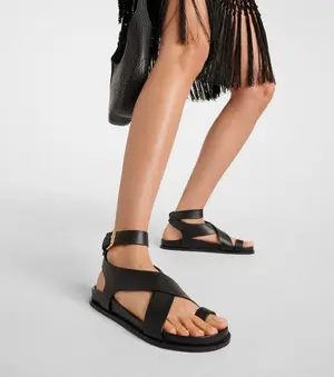 A.emery Jalen Leather Sandals - Black