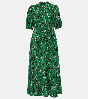 Diane Von Furstenberg Stephen Printed Jersey Midi Dress