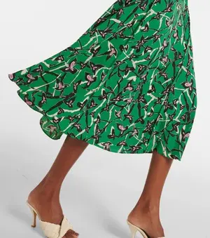 Diane Von Furstenberg Stephen Printed Jersey Midi Dress