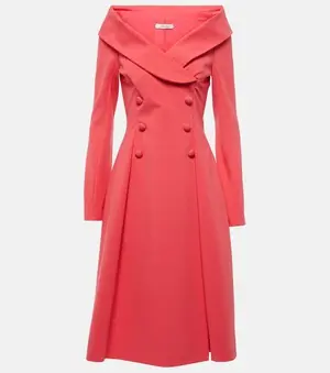 Dorothee Schumacher Off-shoulder Midi Dress In Coral