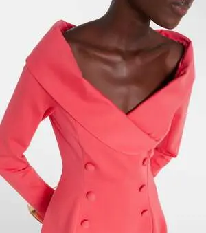 Dorothee Schumacher Off-shoulder Midi Dress In Coral