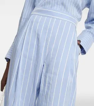Vince Striped High-rise Wide-leg Pants