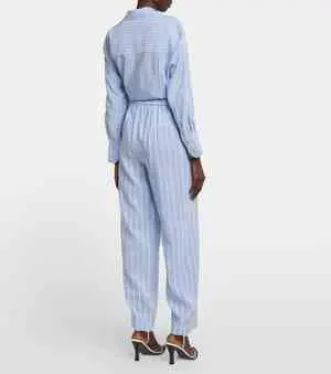 Vince Striped High-rise Wide-leg Pants