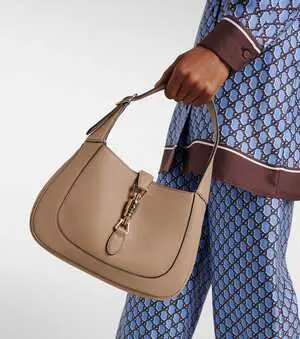 Gucci Jackie 1961 Small Leather Shoulder Bag - Beige