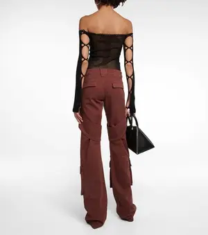 Blumarine Canvas Cargo Pants - Red