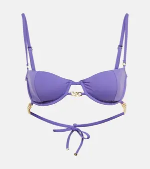 Stella McCartney Chain-trimmed Bikini Top - Purple