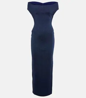 Alaïa Off-shoulder Wool-blend Lurex Gown