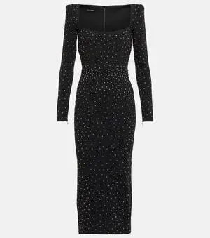 Alex Perry Tiernan Embellished Crepe Midi Dress