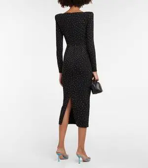 Alex Perry Tiernan Embellished Crepe Midi Dress