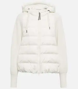 Brunello Cucinelli Wool And Cashmere-blend Knit Jacket - White