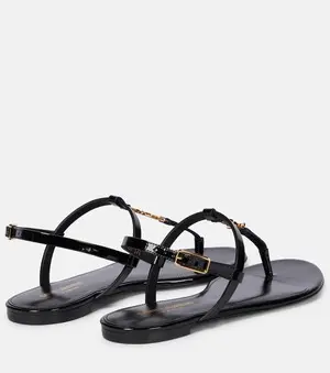 Saint Laurent Cassandra Patent Leather Thong Sandals