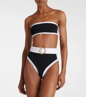 ALEXANDRA MIRO Whitney Bandeau Bikini Top - Black