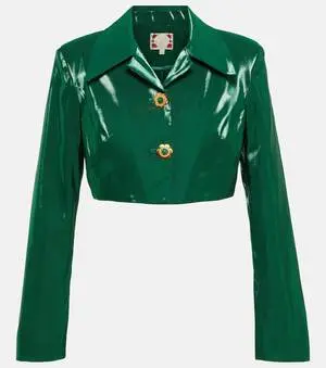 MISS SOHEE Cropped Silk Jacket