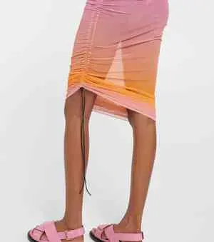 LOUISA BALLOU Ruched Midi Dress