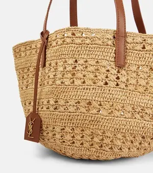 Saint Laurent Panier Small Raffia Basket Bag
