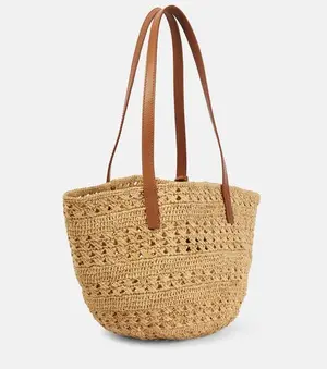 Saint Laurent Panier Small Raffia Basket Bag