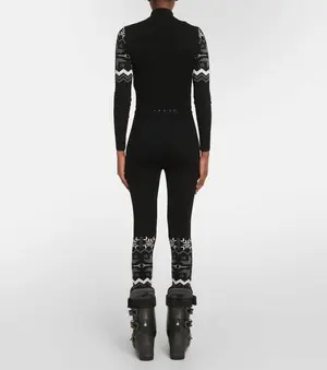 Perfect Moment Nordic Intarsia Wool Half-zip Sweater - Black